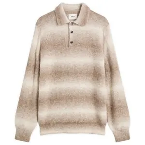 Nn07 Alfie Alpaca Knitted Polo - Light Camel