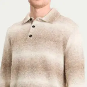 Nn07 Alfie Alpaca Knitted Polo - Light Camel