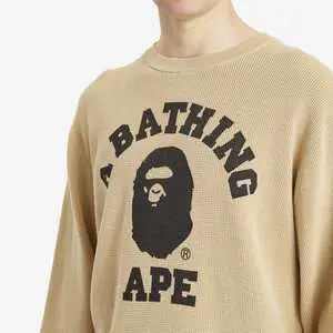 A BATHING APE College Waffle Crewneck Sweater