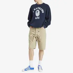 A BATHING APE College Waffle Crewneck Sweater