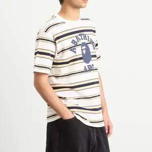 A BATHING APE College Stripe Tee