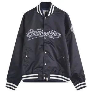 A BATHING APE Baseball Varsity Jacket - Navy
