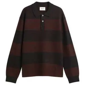 Nn07 Rugby Brushed Wool Polo - Black