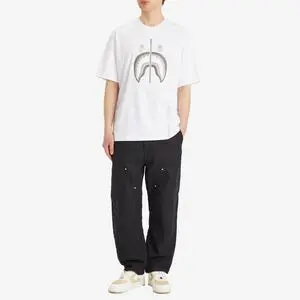 A BATHING APE Chain Stitch Shark Relaxed Fit Tee - White