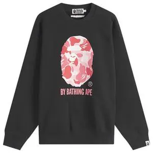 A BATHING APE Abc Camo Ape Head Relax Fit Crew Sweatshirt - Black
