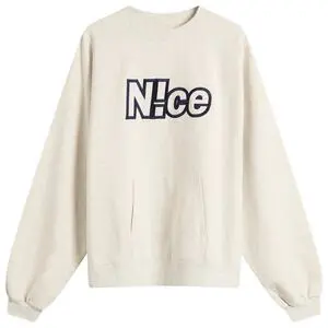 N!CE Embroidered Logo Sweatshirt - Gray