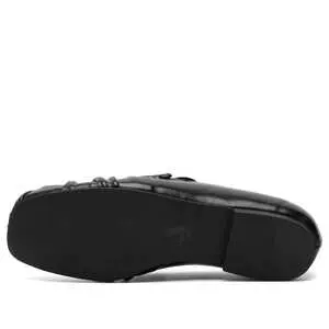 ALOHAS Aven Gathered Leather Loafers - Black