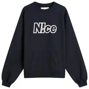 N!CE Embroidered Logo Sweatshirt - Navy