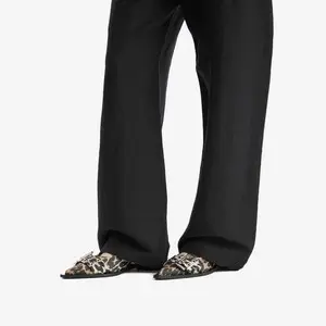 GANNI Print Buckled Ballerina Flats - Leopard