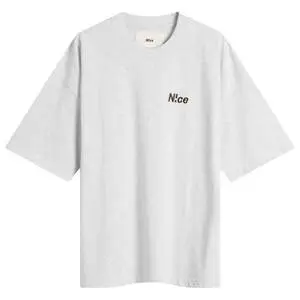 N!CE Embroidered Logo T-shirt - Grey