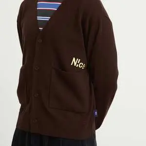 N!CE Embroidered Logo Knit Cardigan