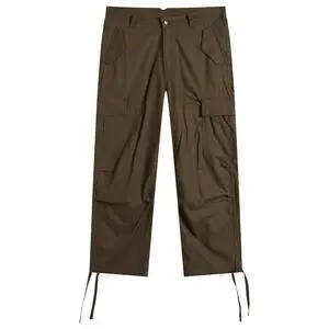 Rhude Linen Parachute Pants - Olive Green