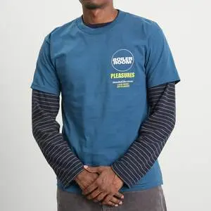 PLEASURES X Boiler Room Turntable T-shirt - Blue