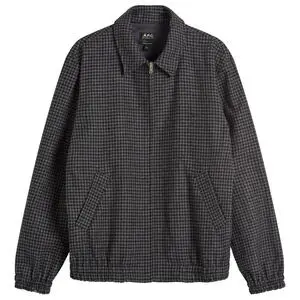 A.p.c. Gilbert Houndstooth Check Wool Jacket - Anthracite