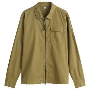 C.P. COMPANY Organic Gabardine Zip Overshirt - Capers