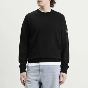 Stone Island Organic Cotton Fleece Sweatshirt - Black