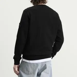 Stone Island Organic Cotton Fleece Sweatshirt - Black