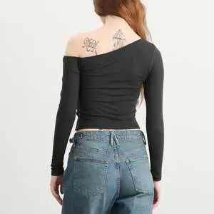 TALA 365 Cupro Gathered Long Sleeve Top