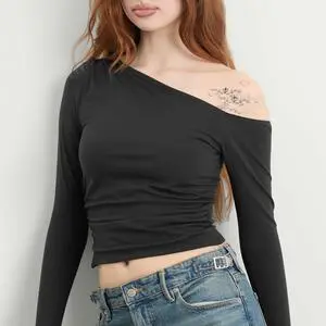 TALA 365 Cupro Gathered Long Sleeve Top