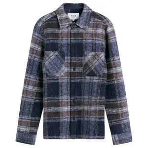 WAX LONDON Whiting Check Wool Blend Overshirt
