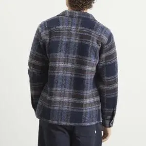 WAX LONDON Whiting Check Wool Blend Overshirt