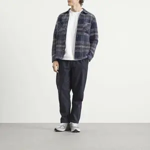WAX LONDON Whiting Check Wool Blend Overshirt