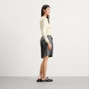 DAMSON MADDER Elliana Smocked Cardigan With Neck Tie - Butter