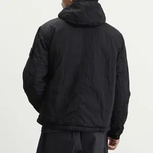 Stone Island Warp Rib Nylon-tc Hooded Jacket - Black