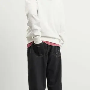ICECREAM Appliqué Running Dog Double Scoop Wide Leg Denim Jeans