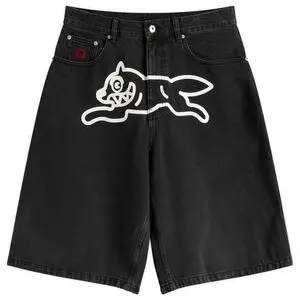 ICECREAM Running Dog Triple Scoop Denim Shorts - Black