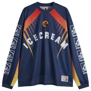 ICECREAM Moto Racer Ls Mesh Shirt - Navy