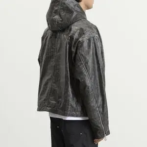COLE BUXTON Cb Hooded Leather Jacket