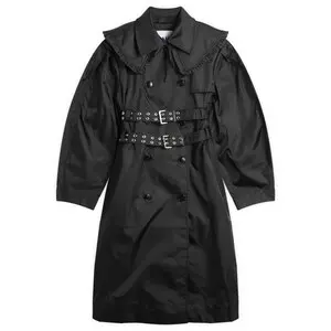 GANNI Duchesse Nylon Trenchcoat - Black