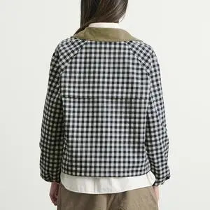 Barbour Ovingham Casual Jacket - Gingham Navy/neutral