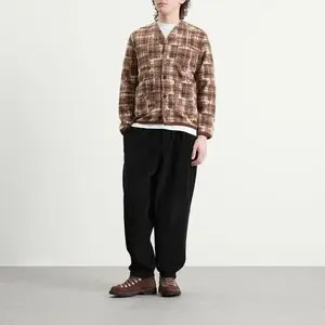 Universal Works Patch Check Fleece Cardigan - Sand