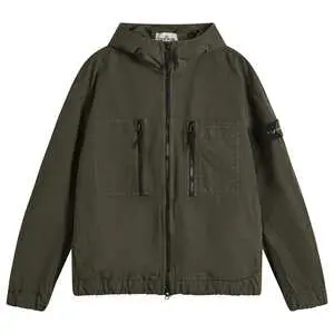 Stone Island Organic Cotton Ripstop Hooded Jacket - Charcoal