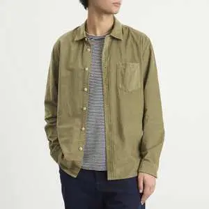 Folk Direction Babycord Shirt - Olive