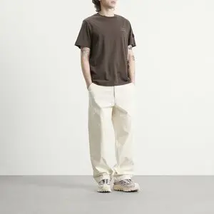 Moncler Stripe Logo Short Sleeve T-shirt - Brown