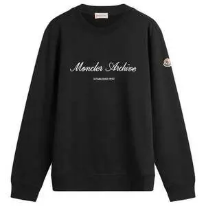 Moncler Archive Embroidered Logo Sweatshirt - Black