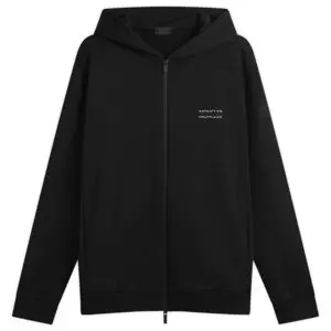 Moncler Stripe Logo Zip Up Hoodie - Black