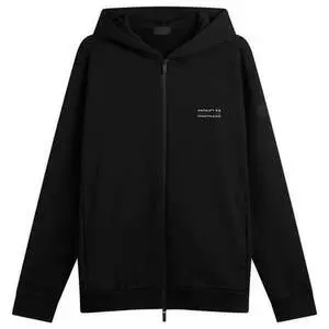 Moncler Stripe Logo Zip Up Hoodie In | Size: | Cotton/fleece | End Clothing - Black