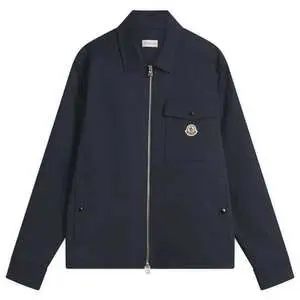 Moncler Gabardine Cotton Shirt Jacket - Navy