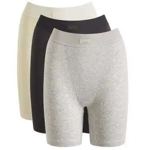 SKIMS Cotton Rib Boxer 3 Pack Bundle - Bone Multi