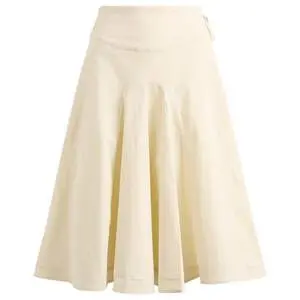 PEACHY DEN Missy Midi Skirt Presented End - Parchment