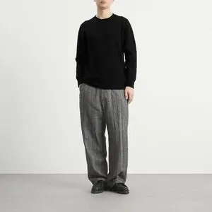 JAMIESON'S OF SHETLAND Crew Knit In Wool - Black