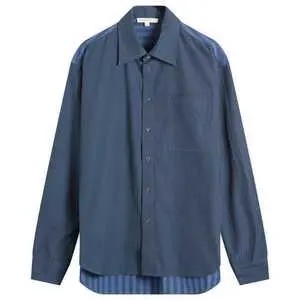 JW Anderson Patchwork Striped Shirt - Navy