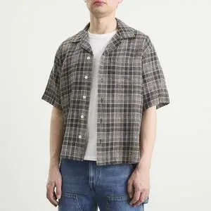CORRIDOR Plaid Seersucker Short Sleeve Shirt