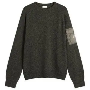 Moncler Wool Cashmere Mouline Crew Neck Jumper - Green