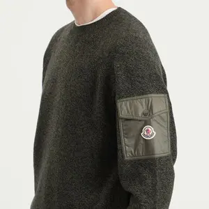 Moncler Wool Cashmere Mouline Crew Neck Jumper