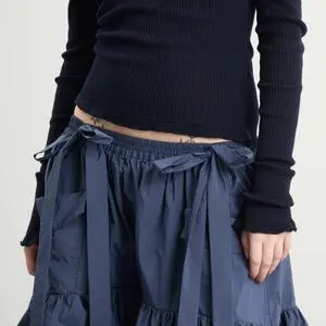 Cecilie Bahnsen Cai Ripstop Skirt - Navy